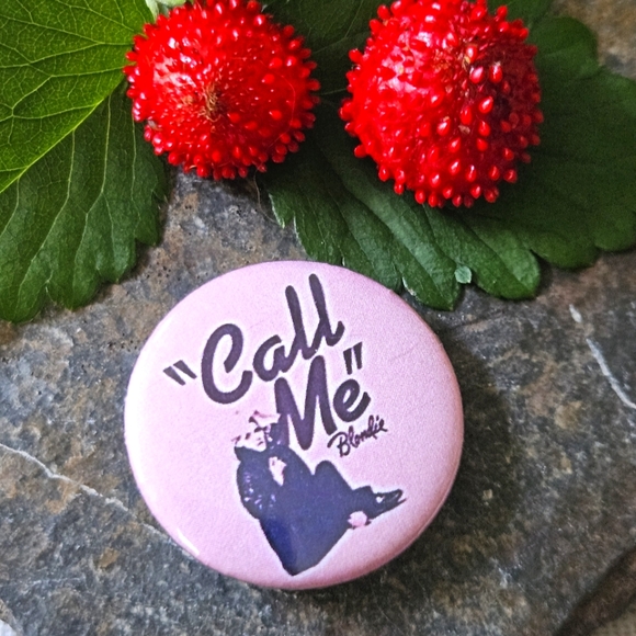 Blondie | Jewelry | Vintage Blondie Jacket Pink Call Me Button Pin ...